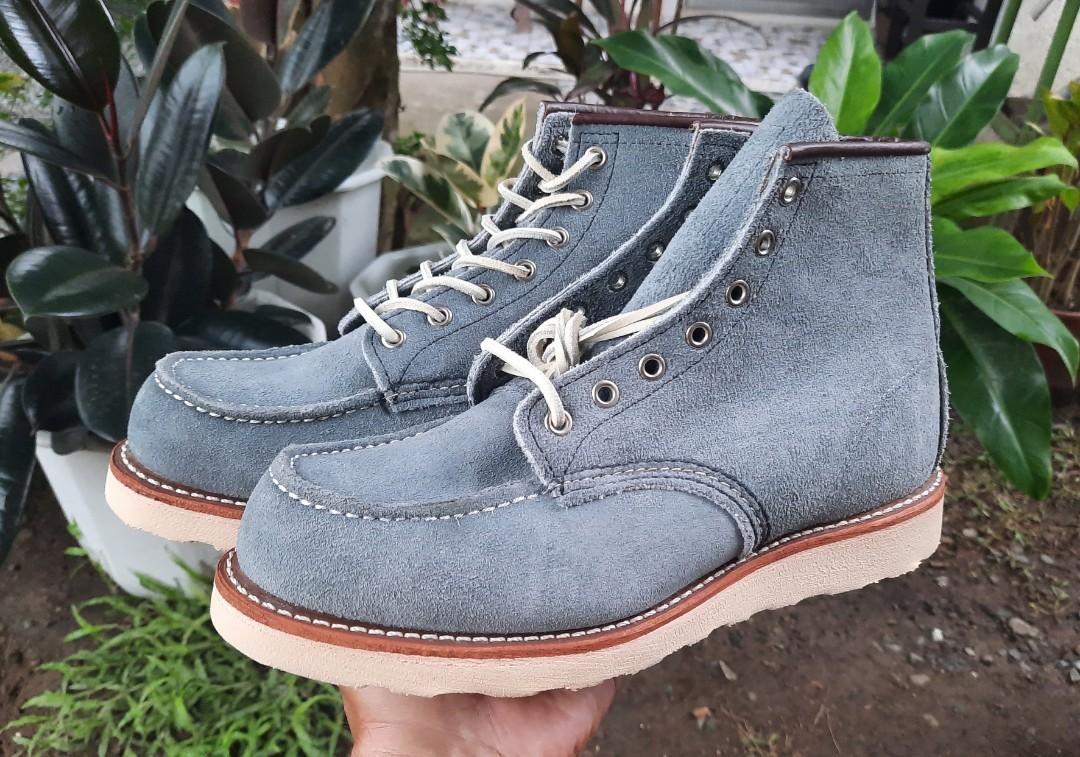 Red Wing 8143 Slate Blue Abiline Moc Toe Redwing, Men's Fashion ...