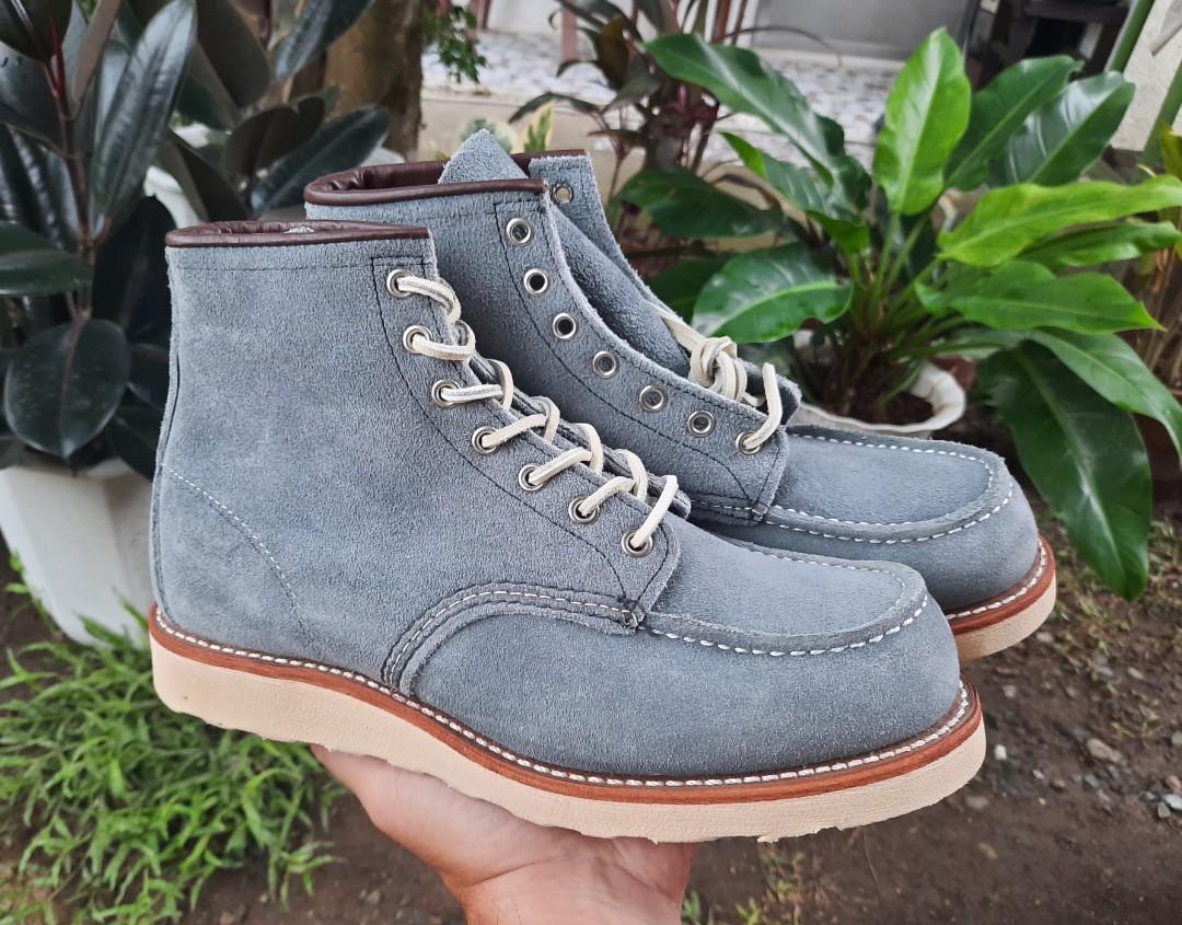 Red Wing 8143 Slate Blue Abiline Moc Toe Redwing, Men's Fashion ...