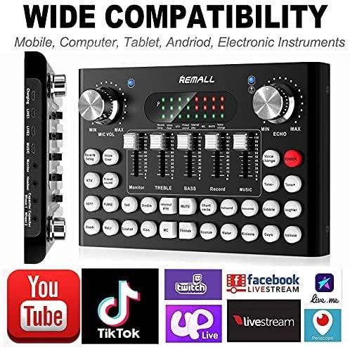 REMALL The Sound Card V8, Sound Board Mixer SoundBoard Sounds Card for ...