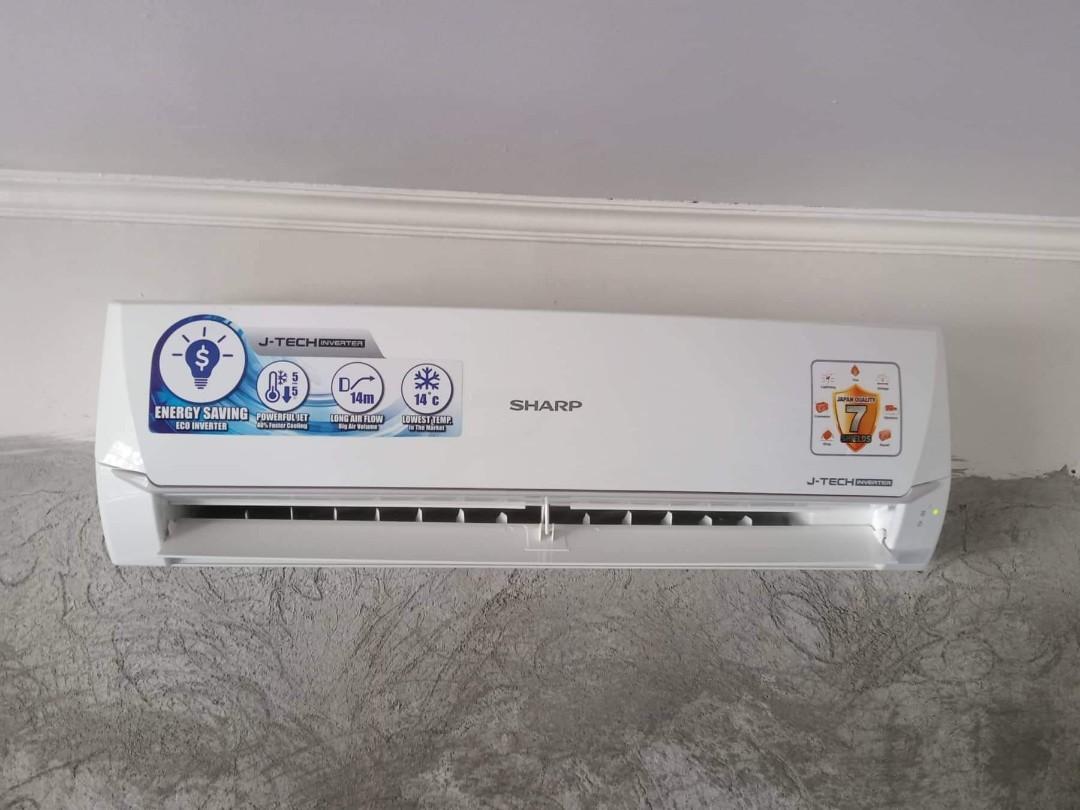 Sharp j tech split type inverter aircon with free installation brand ...
