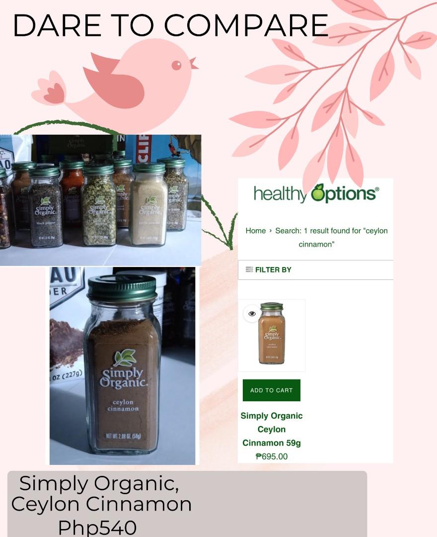 SIMPLY ORGANIC CEYLON CINNAMON, BB AUG 2024, Food & Drinks, Spice ...