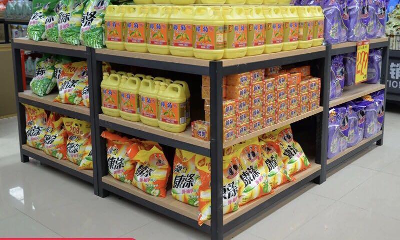 Supermarket stacking shelf promotion table display shelf, convenience ...