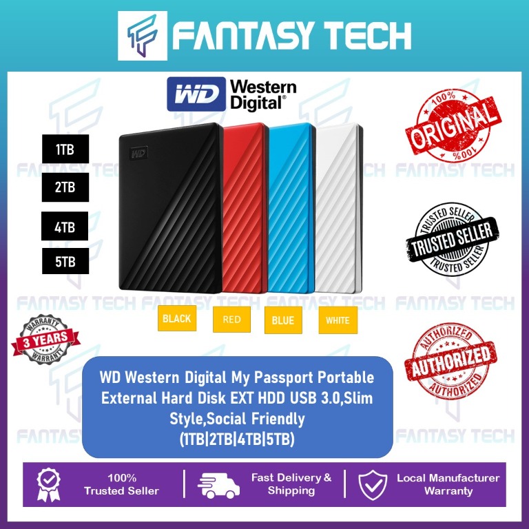 WD Western Digital My Passport Portable External Hard Disk EXT HDD USB ...