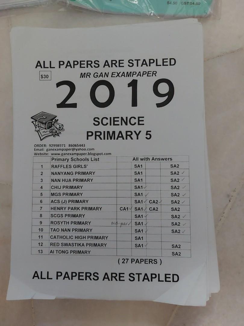 2019 Primary 5 Science Exam Papers, Hobbies & Toys, Books & Magazines ...