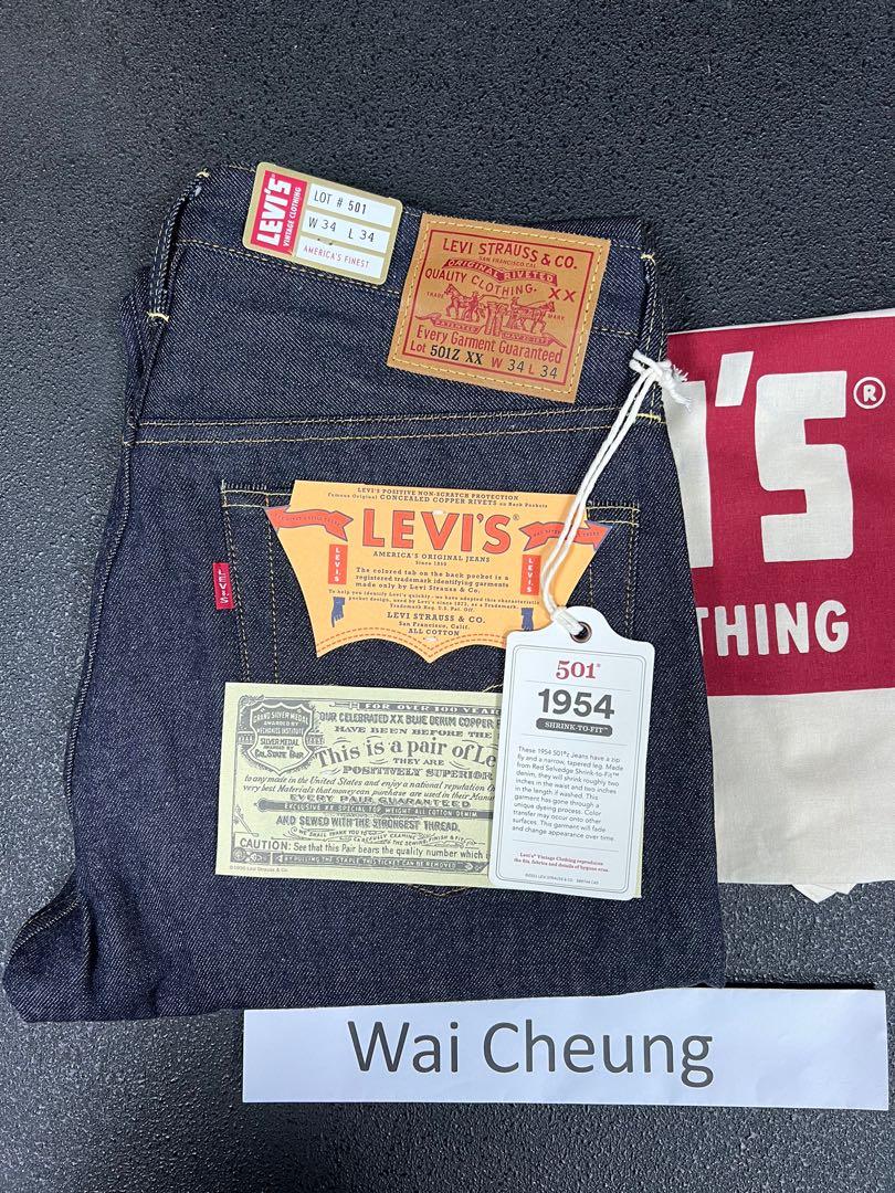 全新 Made in Japan Levis LVC 1954 W34 L34 Unwashed, 男裝, 褲＆半截裙, 牛仔褲 ...