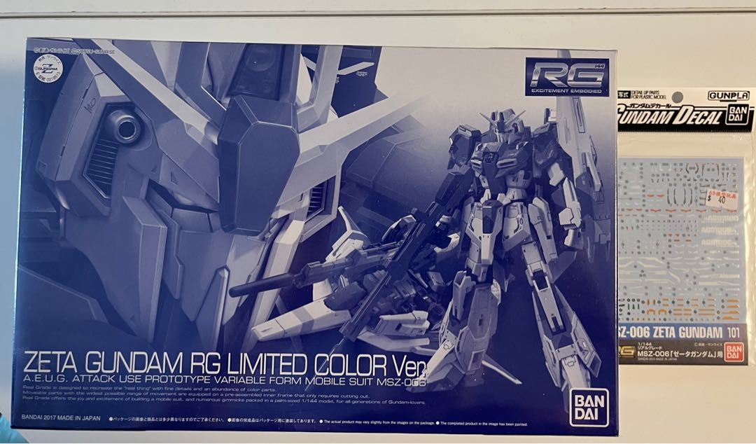 高達模型 RG ZETA GUNDAM RG LIMITED COLOR Ver., 興趣及遊戲, 玩具 & 遊戲類 - Carousell