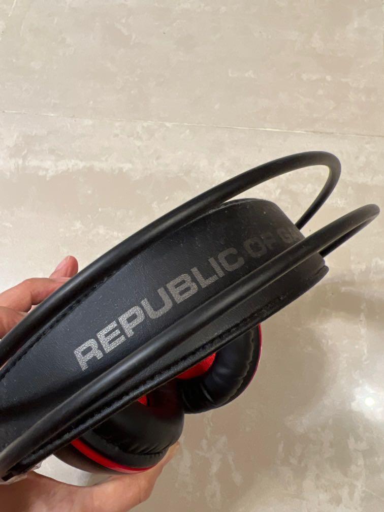 ASUS republic of gamers Headphone headset 遊戲 打機 耳機, 音響器材, 頭戴式/罩耳式耳機 ...