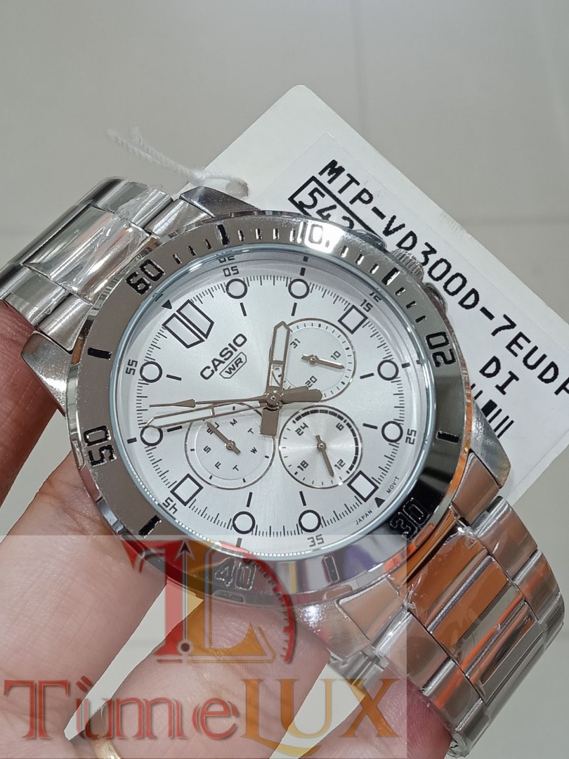 Casio Mens Silver MTP-VD300D-7E, Men's Fashion, Watches & Accessories, Watches on Carousell