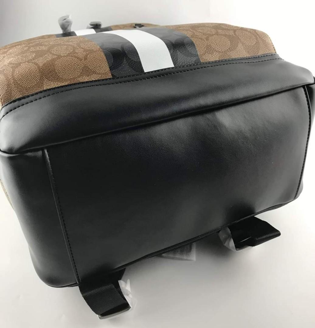 Coach Graham Backpack in Signature with Stripes, Men's Fashion, Bags ...