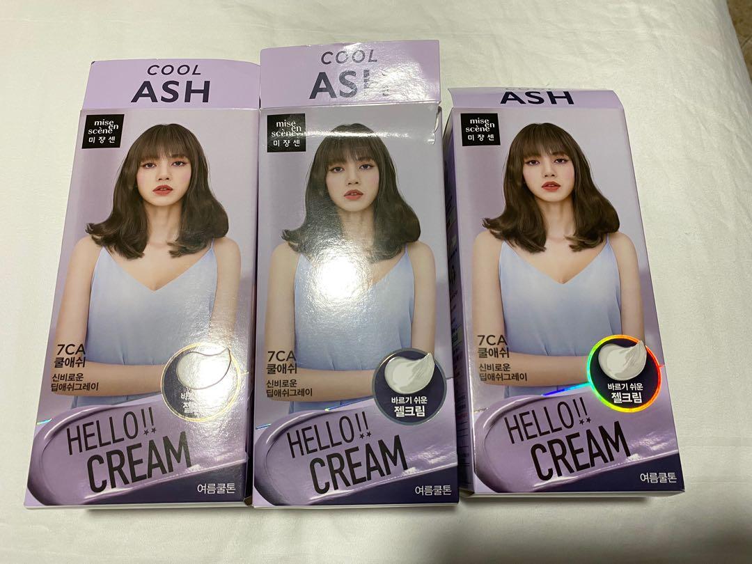 Cool Ash Hair Dye Hello Cream mise en scene, Beauty & Personal Care ...