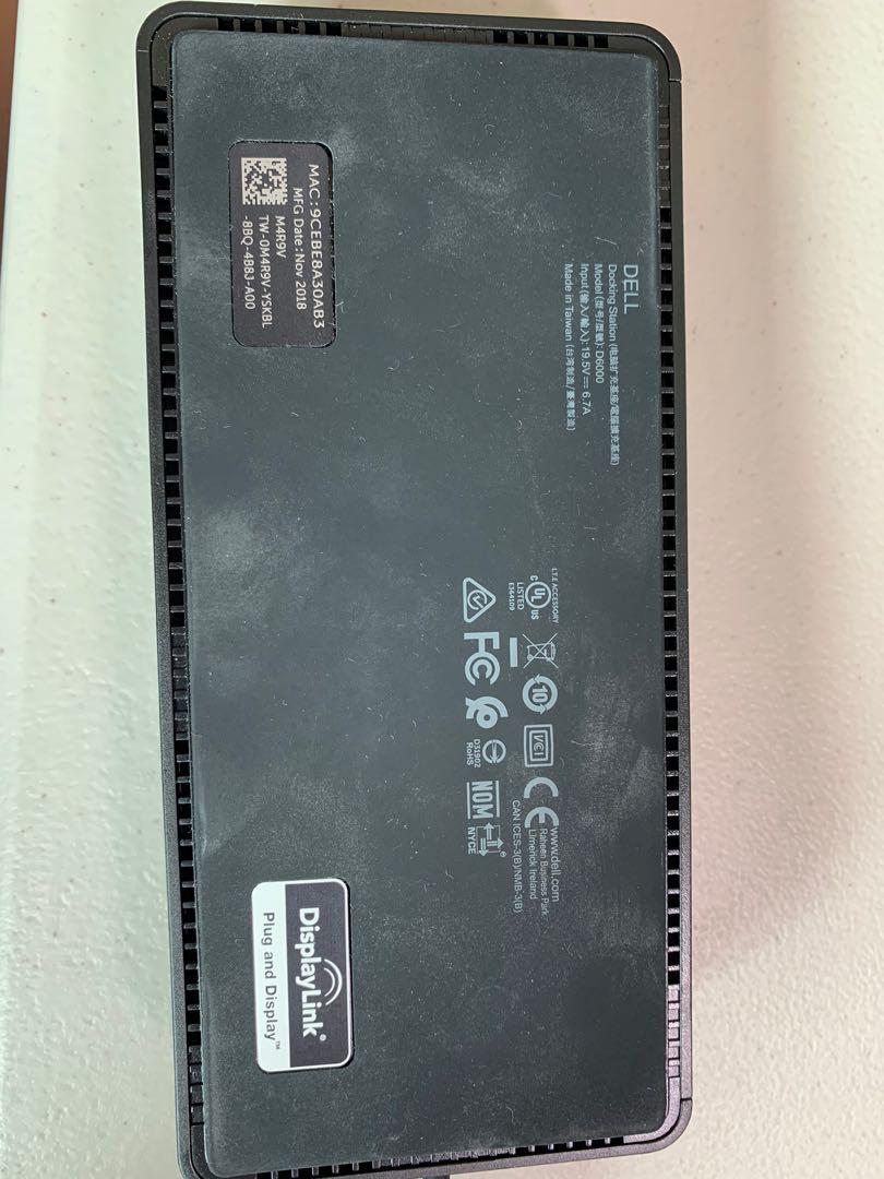 Dell docking station D6000 with power brick, Computers & Tech, Laptops ...