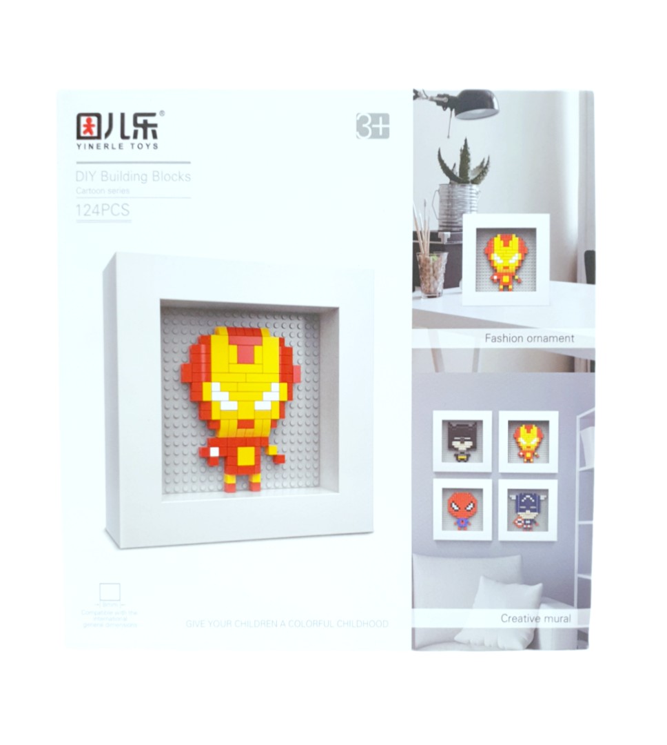 DIY Building Blocks Cartoon Series With Board Frame #002, Hobbies ...