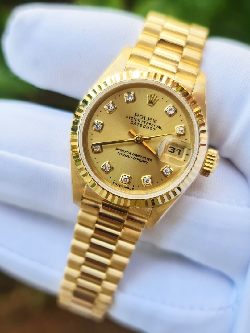 *Full Complete Set* Rolex Ladies 18kt Full-Gold Presidential Datejust ...
