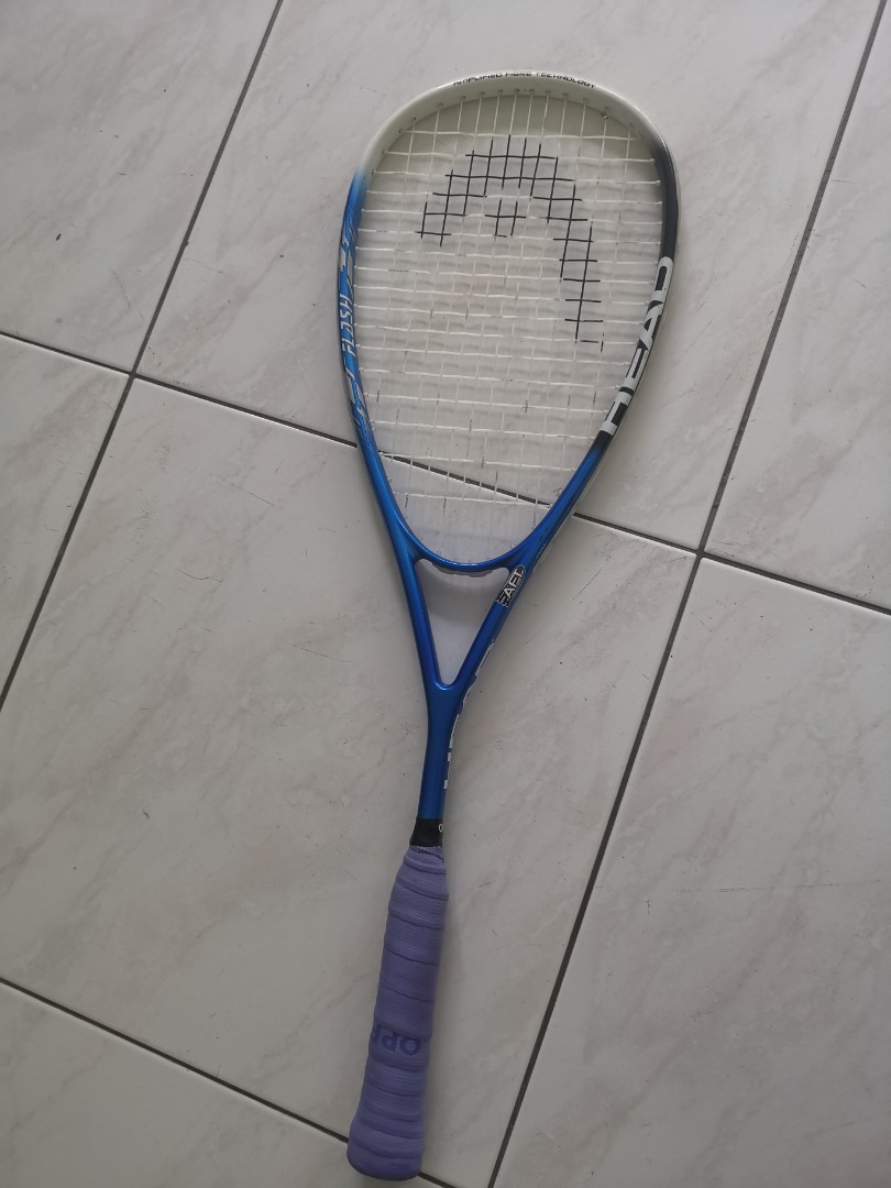 HEAD Aft flash squash racket white, blue strung squash racquet, Sports ...