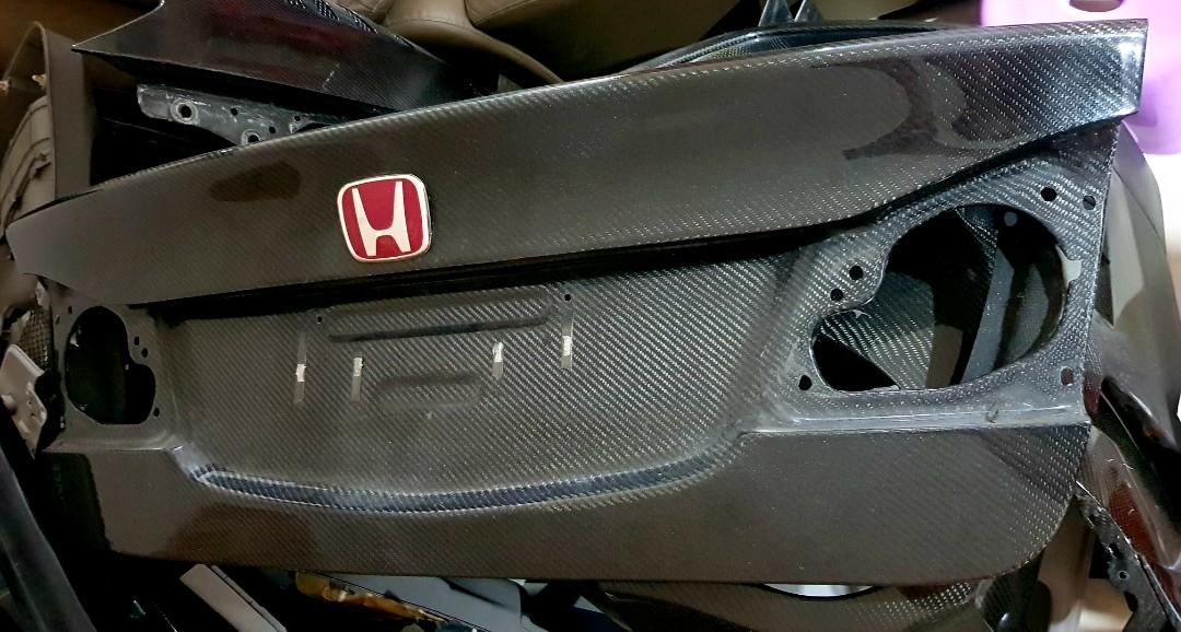 Honda Civic FD/FD2R Carbon Fiber Boot with Honda Red/Silver Emblem, Car ...