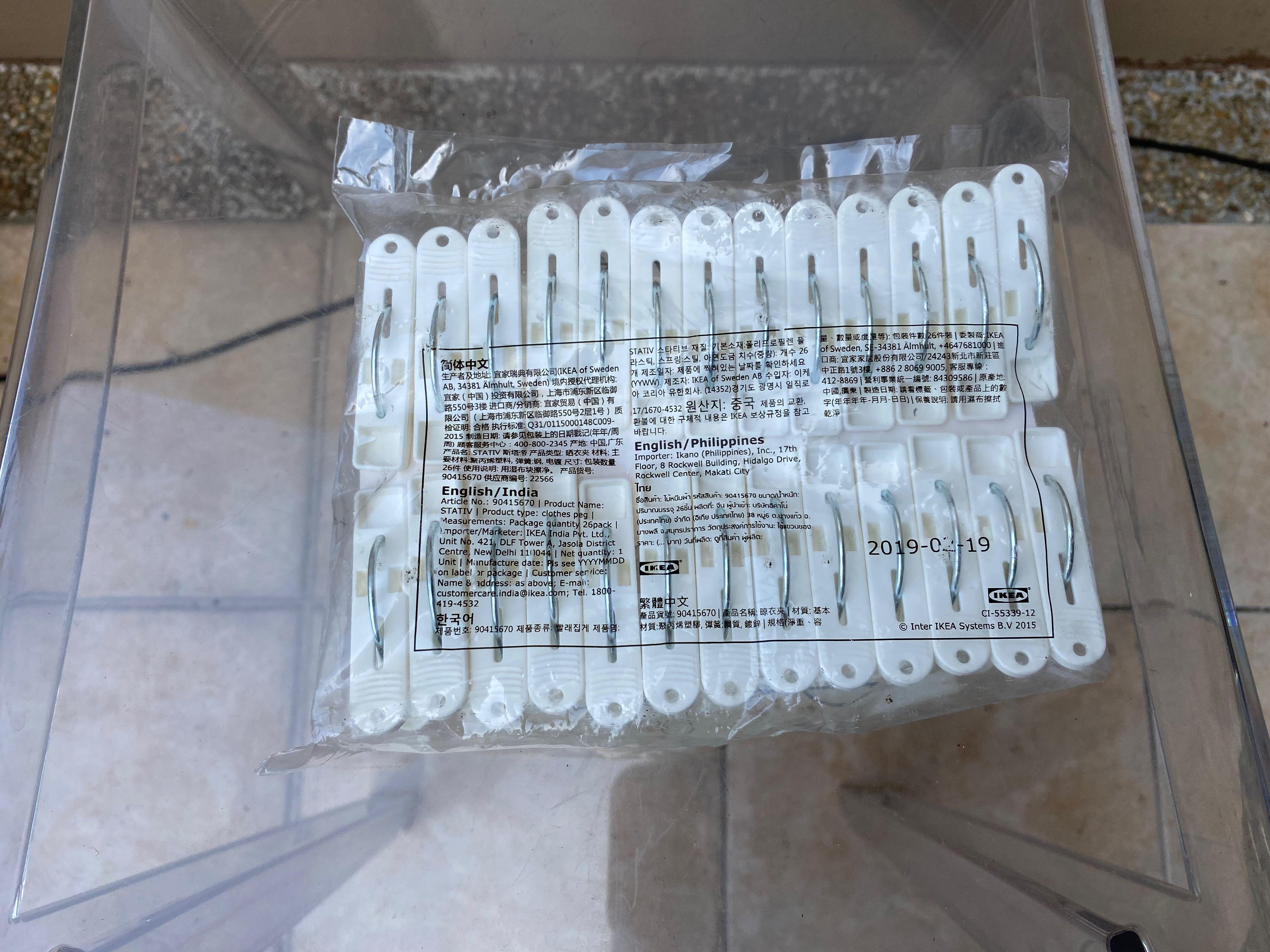 IKEA Laundry Clippers / Laundry Pins /Laundry Clips, Furniture & Home ...