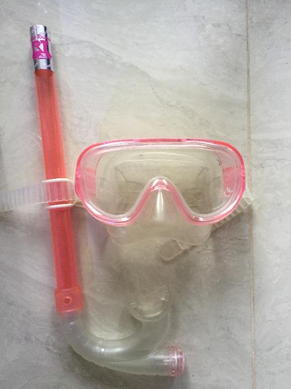 Inflatable floating bed (Lilo) and snorkel, Sports Equipment, Other ...