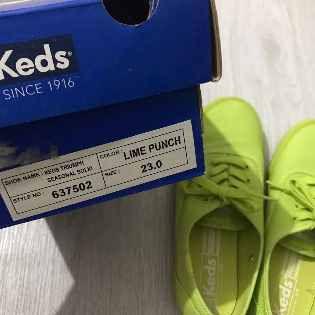 KEDS TRIUMPH LIME PUNCH Size 6.5 | 23 CM (NEON GREEN), Women's Fashion ...