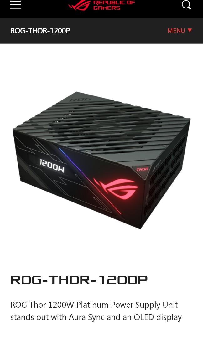 LF asus rog thor 1200w CABLE only 2pin PCle to 3pin rgb, Computers ...