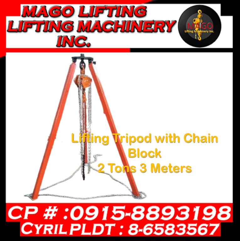 Lifting Tripod with Chain Block 2 Tons 3 Meters Lifting Height ...