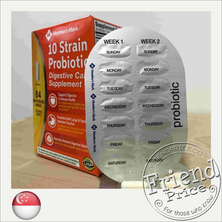 Member's Mark 10 Strain Probiotic (84 Capsules, 12 Week Supply) Expiry ...
