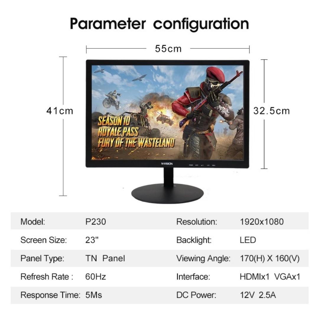 NVISION P230 23-inch Monitor, Computers & Tech, Parts & Accessories ...