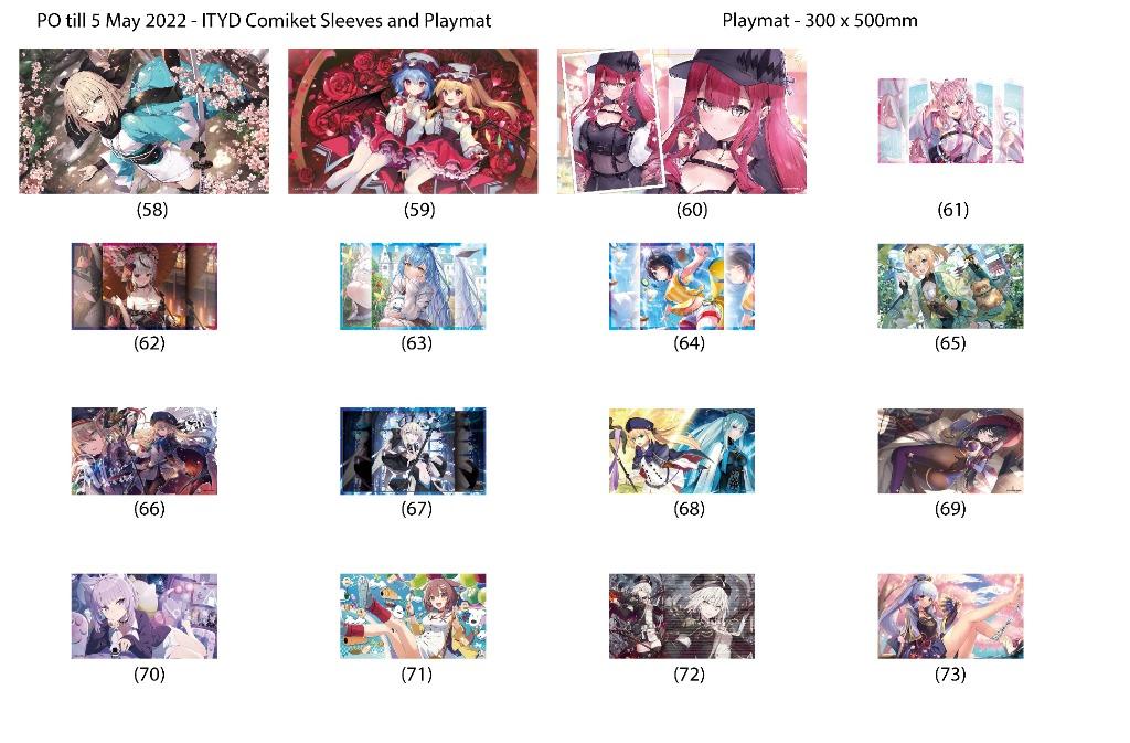[PO - ITYD] Comiket Sleeves and Playmat Hololive FGO Fate Chole Kazama Laplus suisei genshin ...