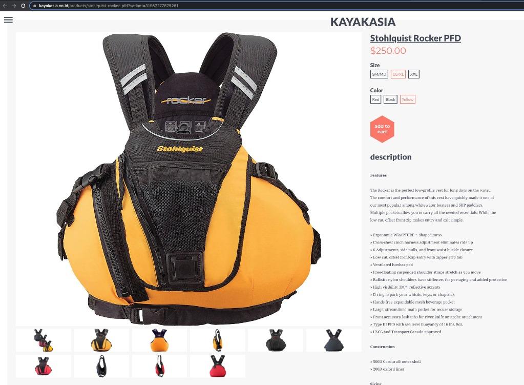 (RARE) Stohlquist Rocker PFD (LG/XL) in Yellow, Sports Equipment ...