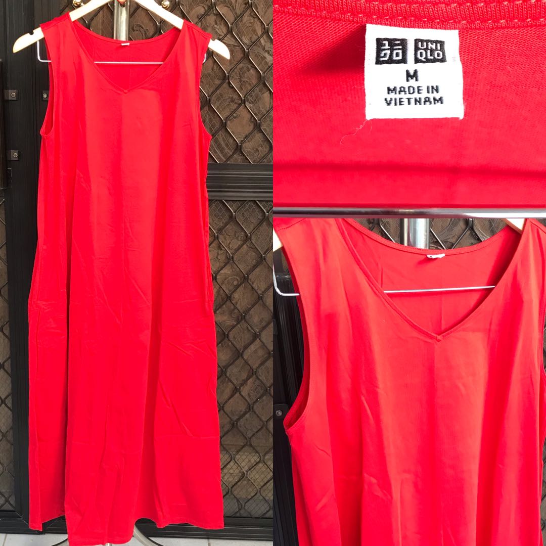 Uniqlo Red Maxi dress, Women's Fashion, Dresses & Sets, Dresses on ...