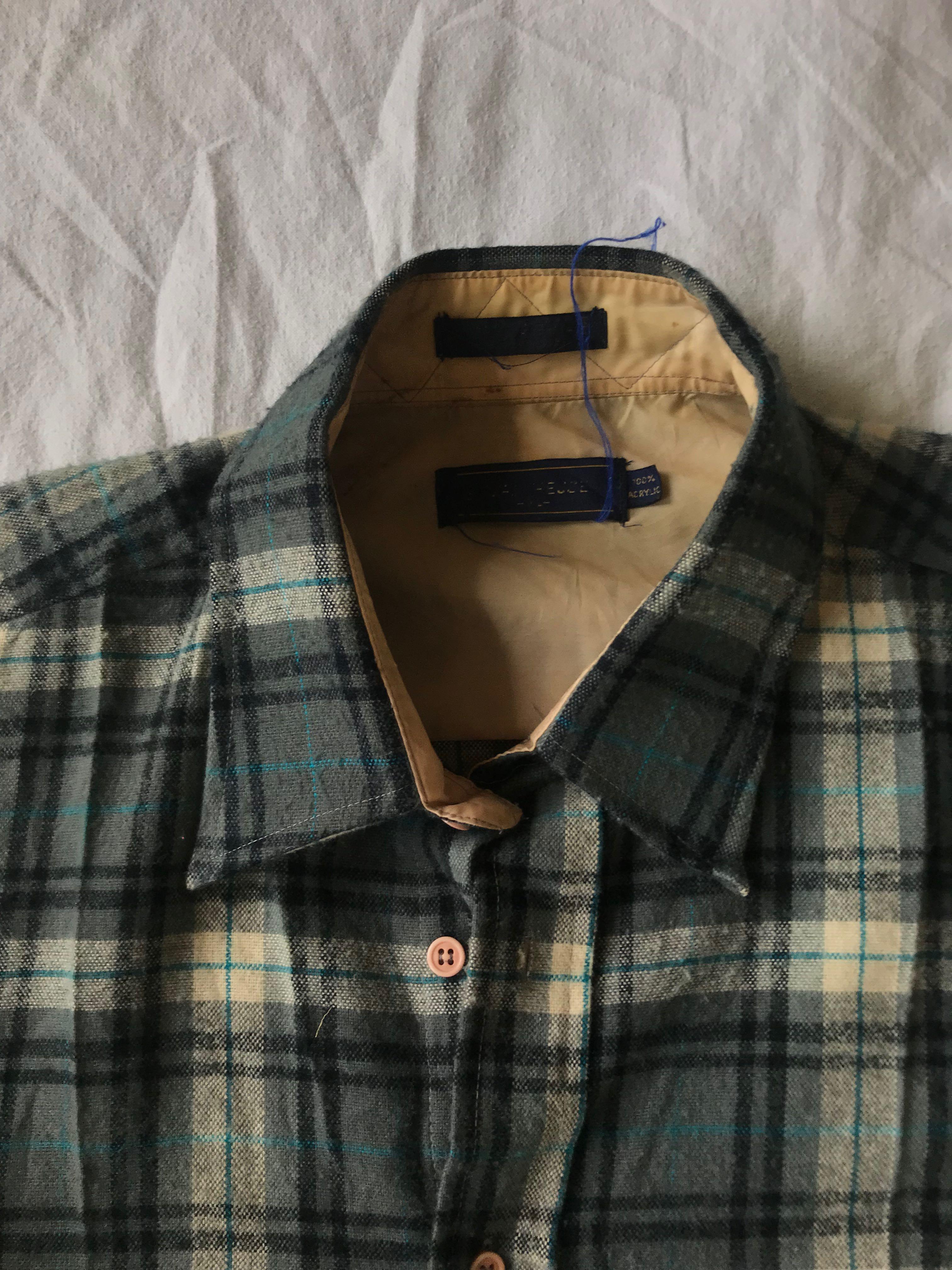 VINTAGE CHECKERED LONG SLEEVE, Men's Fashion, Tops & Sets, Tshirts ...