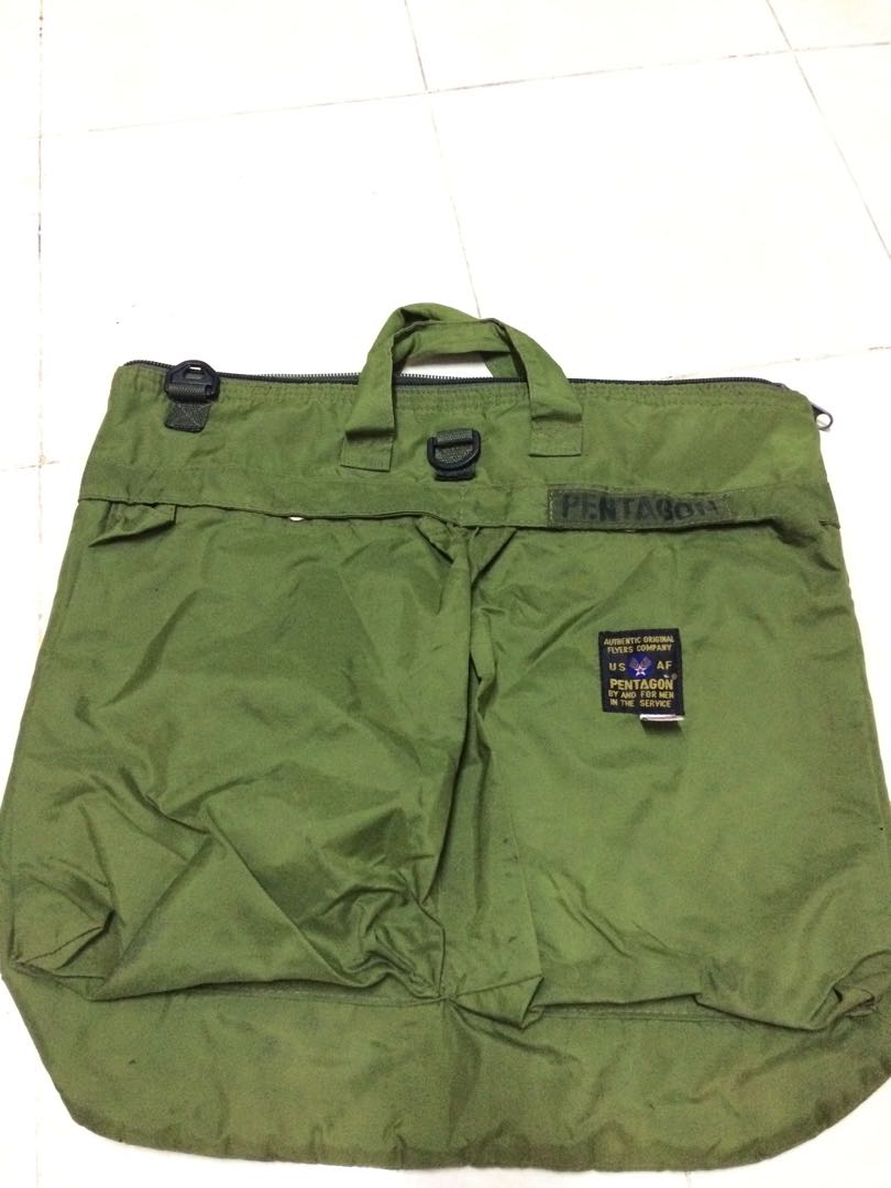 vintage military helmet bag / tote bag OG, Men's Fashion, Bags, Belt ...