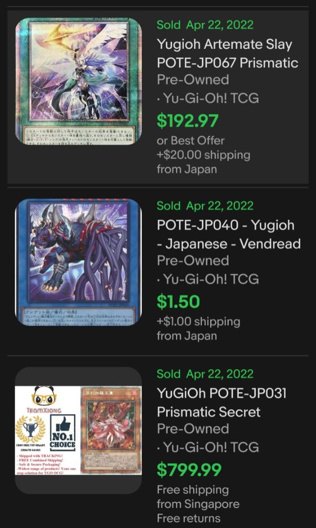 Yugioh Artemate Slay Magic Card POTE Jp067 Prismatic Rare Mint Potential PSA 10 Japanese ...