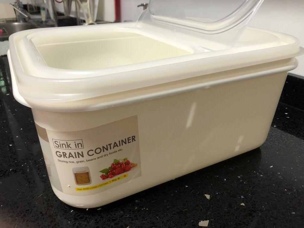 8kg Rice Container with Measuring Cup, Furniture & Home Living ...