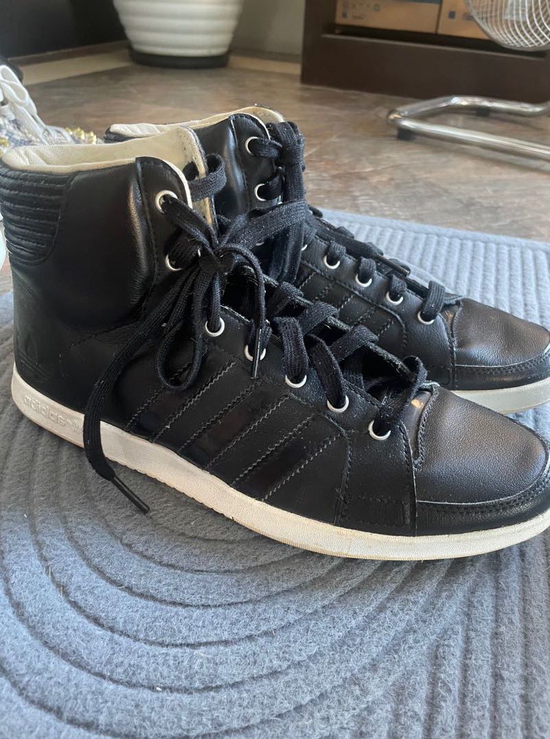 Adidas Black High Cut Sneakers for Women, Women's Fashion, Footwear ...