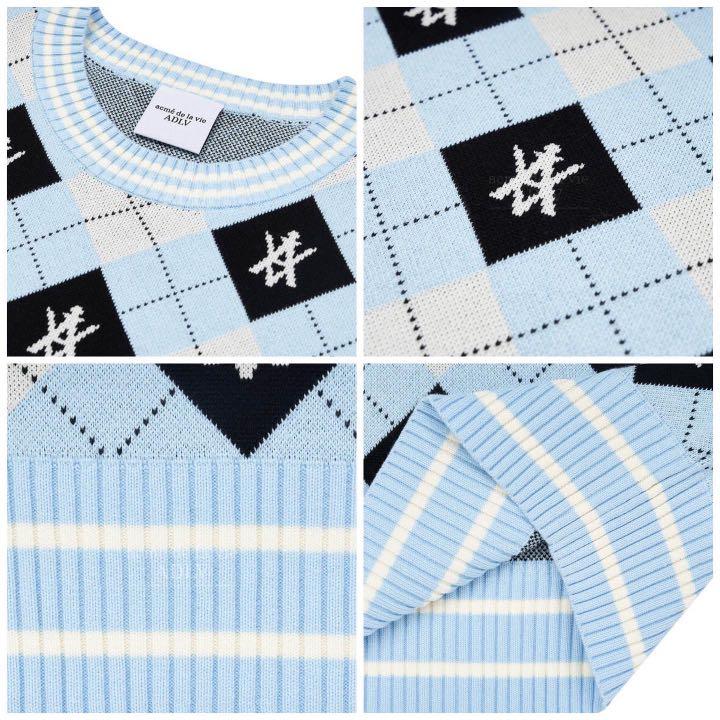 [ADLV X LISA] A LOGO PATTERN ARGYLE KNIT VEST 2022 - PREORDER, Women's ...