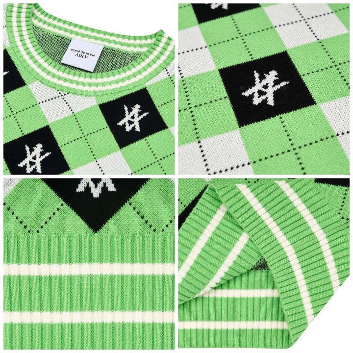 [ADLV X LISA] A LOGO PATTERN ARGYLE KNIT VEST 2022 - PREORDER, Women's ...