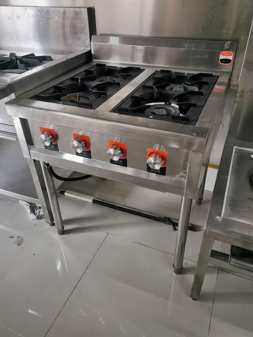 Commercial 4 Burner Stove with Stand, Furniture & Home Living ...