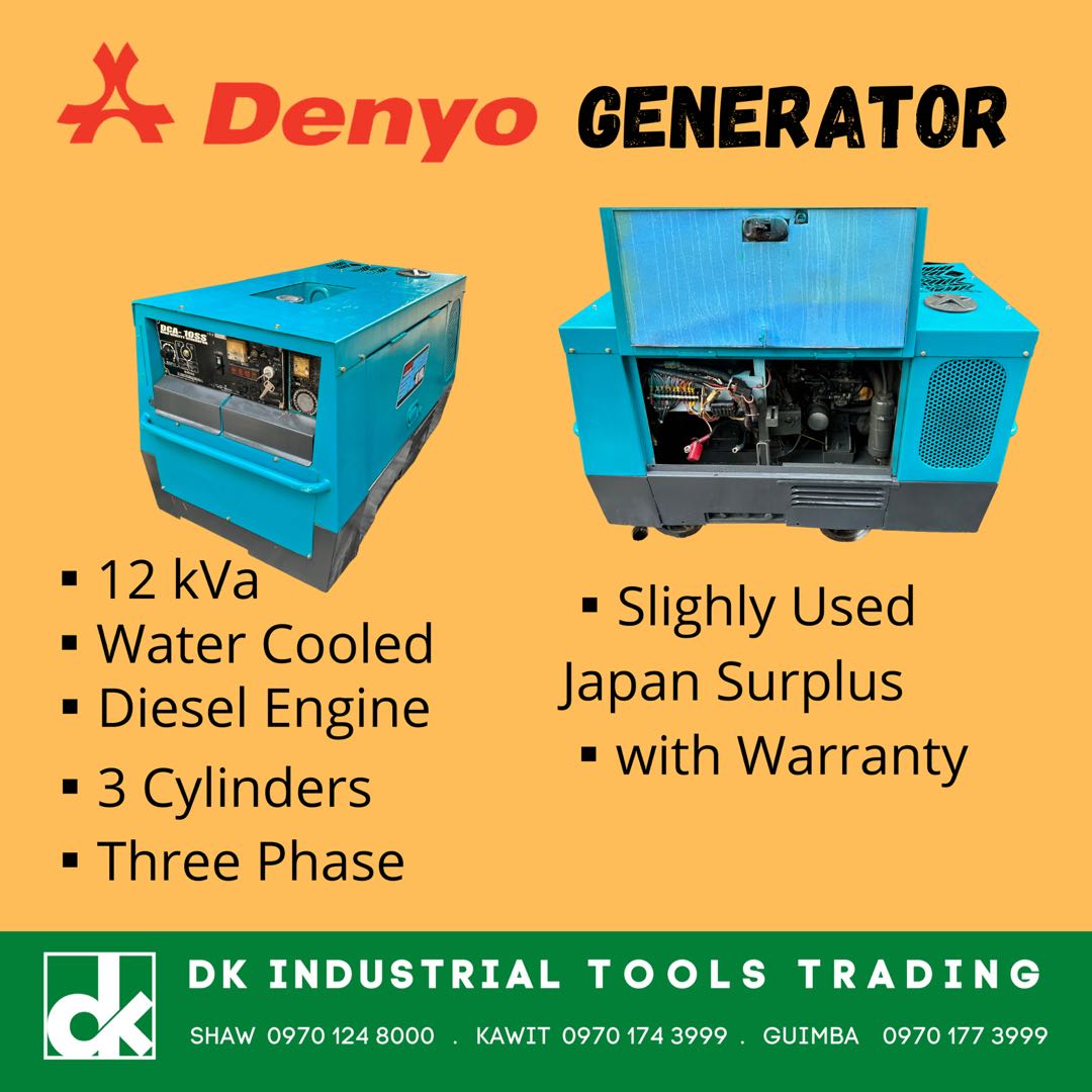 DENYO 10kva Diesel Generator Japan Surplus, Commercial & Industrial ...