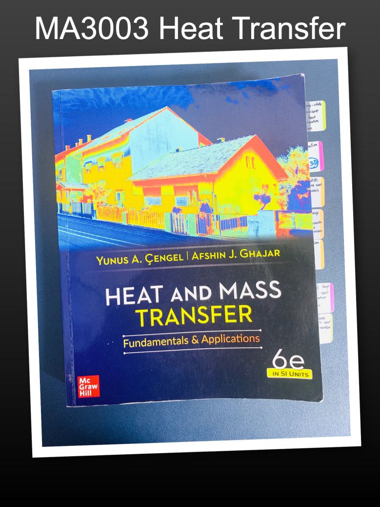 MA3003 Heat and Mass Transfer 6th edition, Hobbies & Toys, Books ...