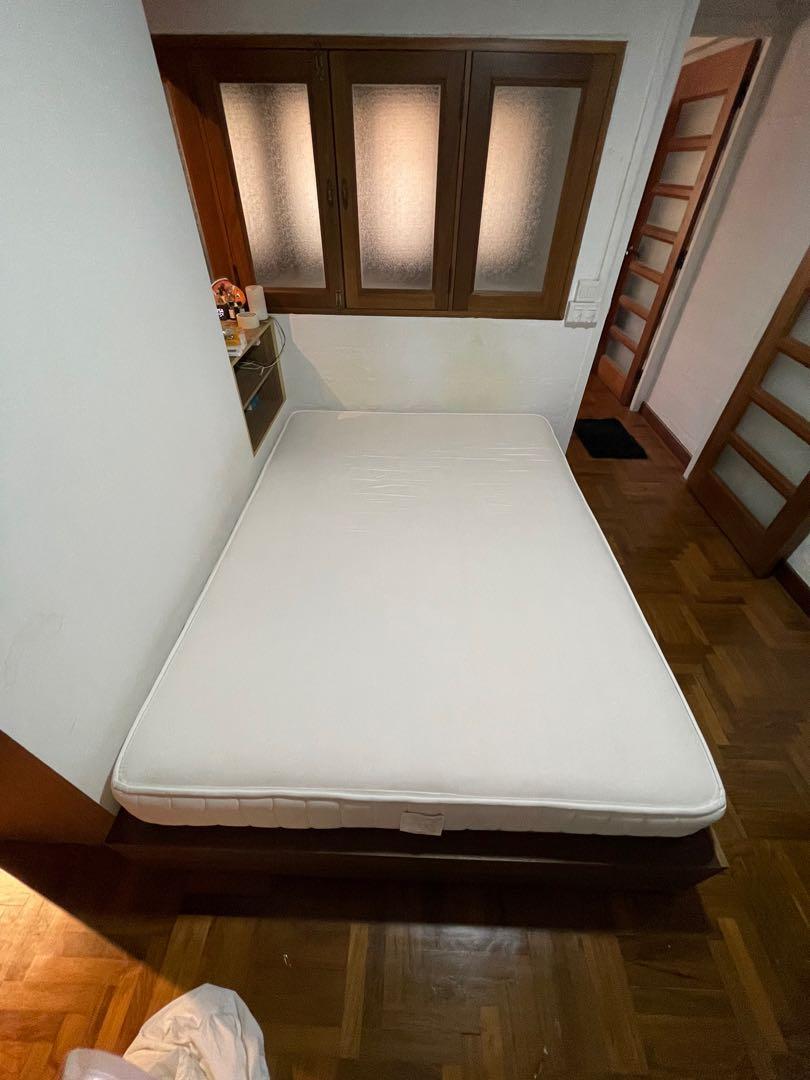Muji Double Bed Frame with storage + mattress, Furniture & Home Living ...