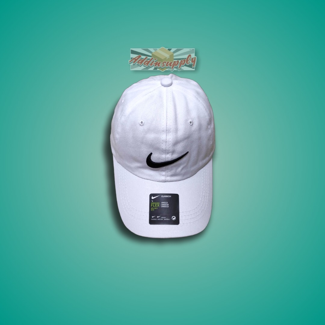 Nike Black Swoosh Center Embroidery Baseball Cap White, Women's Fashion ...