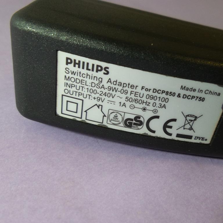 PHILIPS DSA-9W-09 FEU 090100 AC / DC Adaptor 9V 1A Safety Mark Charger ...