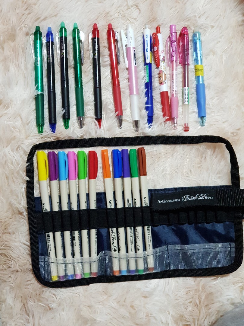 Pilot Erasable Pen / Mechanical Pencil / Artline Supreme Brush Pen ...