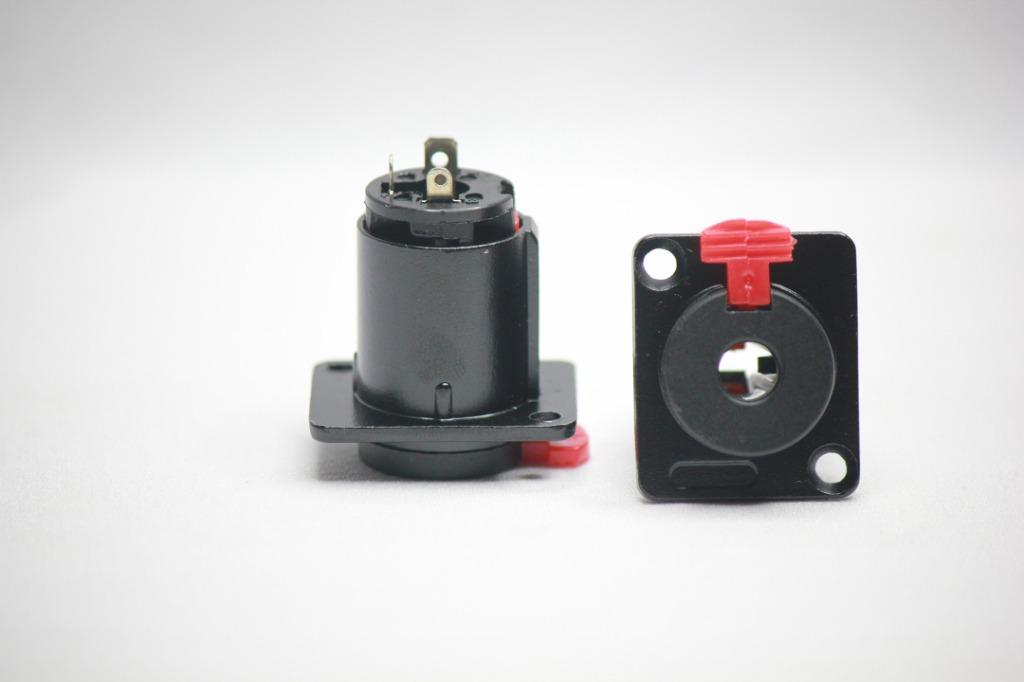 PL55 FEMALE CHASIS TYPE BLACK, 6.35mm 1/4inc STEREO TRS, AUDIO SOCKET ...