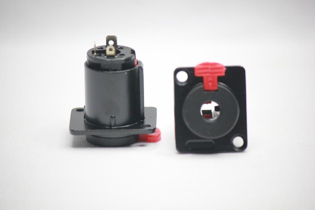 PL55 FEMALE CHASIS TYPE BLACK, 6.35mm 1/4inc STEREO TRS, AUDIO SOCKET ...