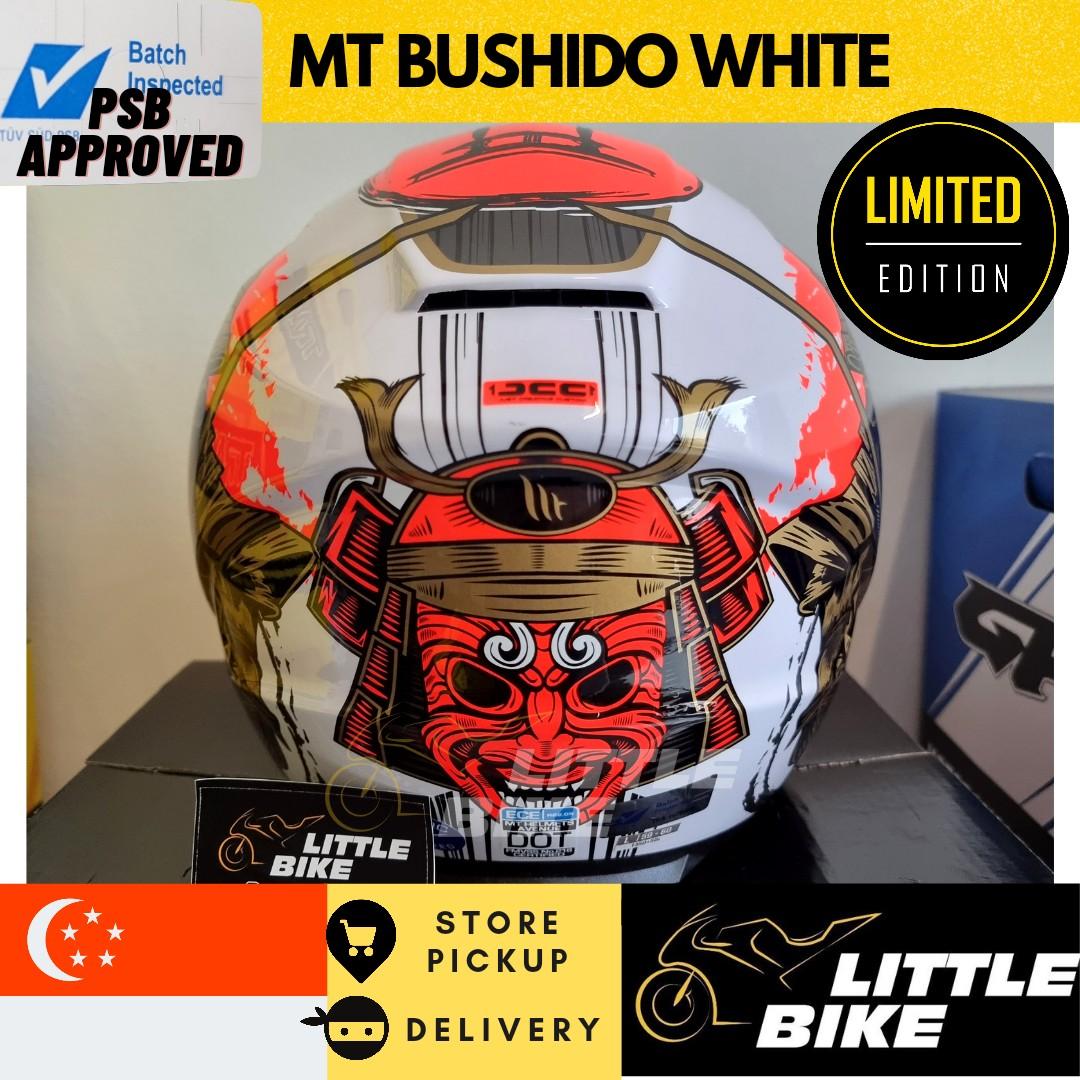PSB APPROVED MT Helmets bushido samurai white open face motorycle ...