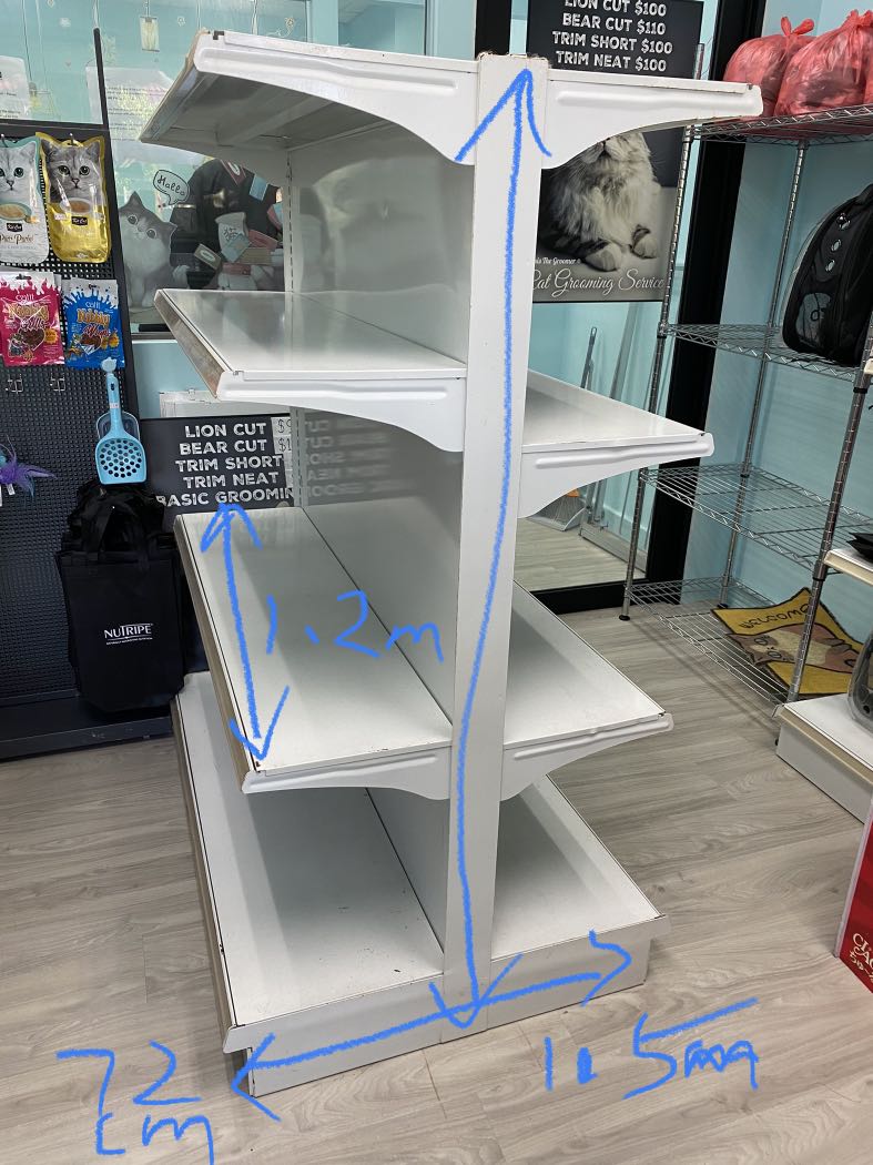 Retail double sided shelf rack, Furniture & Home Living, Furniture ...