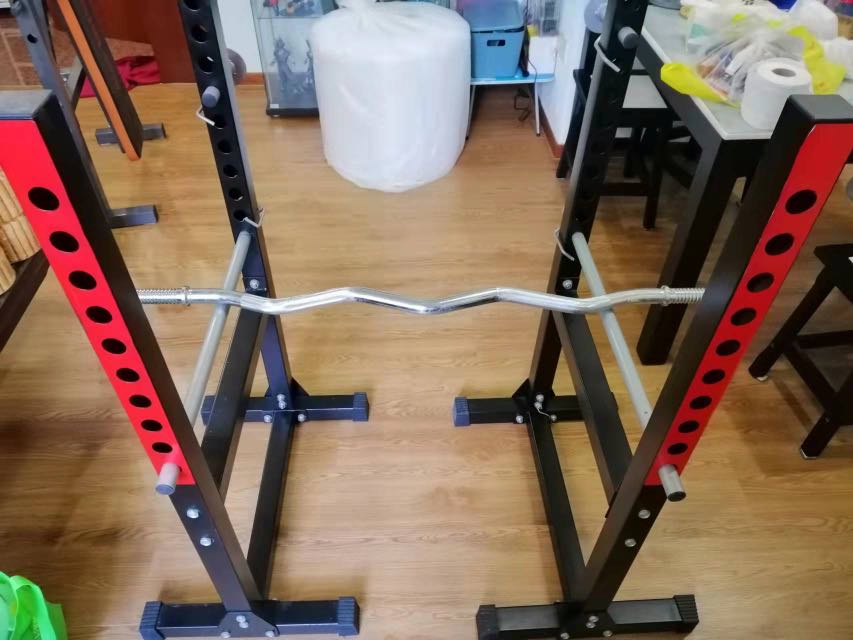 Squat rack & EZ Bar, Sports Equipment, Exercise & Fitness, Weights ...