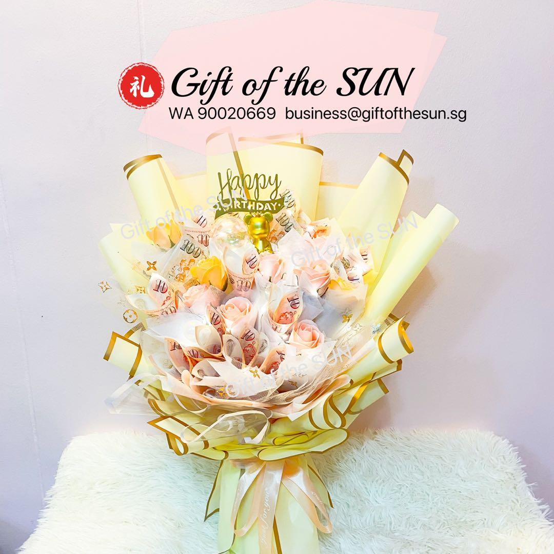 SUNNY DAY 520 / Money Flower Bouquet / Birthday / Anniversary / woman’s ...