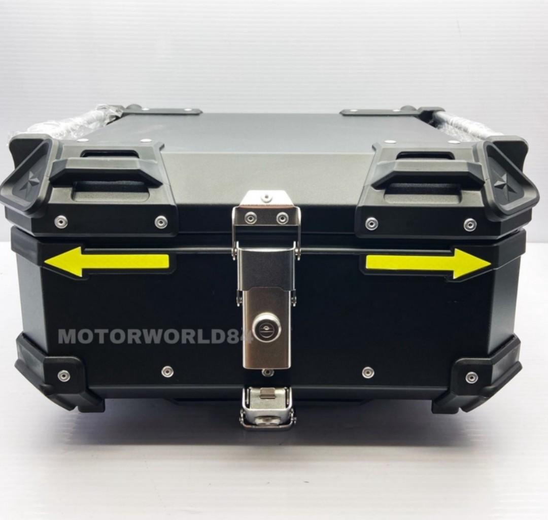 Xmax rack with 28L aluminium top box black, Motorcycles, Motorcycle ...